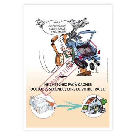 Affiche sécurité "Temps de trajet" - Graphito Prévention