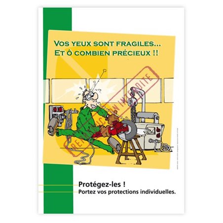 Affiche sécurité "Risque de meulage" - Graphito Prévention