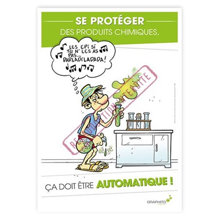 Affiche" Se protéger des produits chimiques " - Graphito Prévention