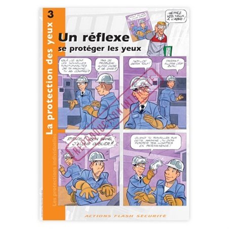 Affiche " La protection des yeux - Un réflexe " - Graphito Prév