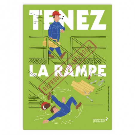 Affiche sécurité " Tenez la rampe " 1567A - Graphito Prévention