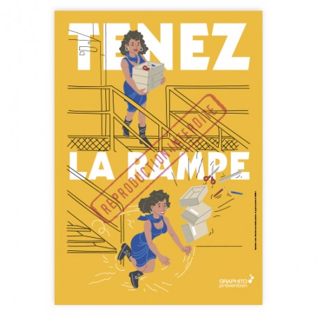 Affiche sécurité " Tenez la rampe " 1568A - Graphito Prévention