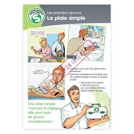 Affiche sécurité " Secourisme - la plaie simple " ASST9 - Graphito ...